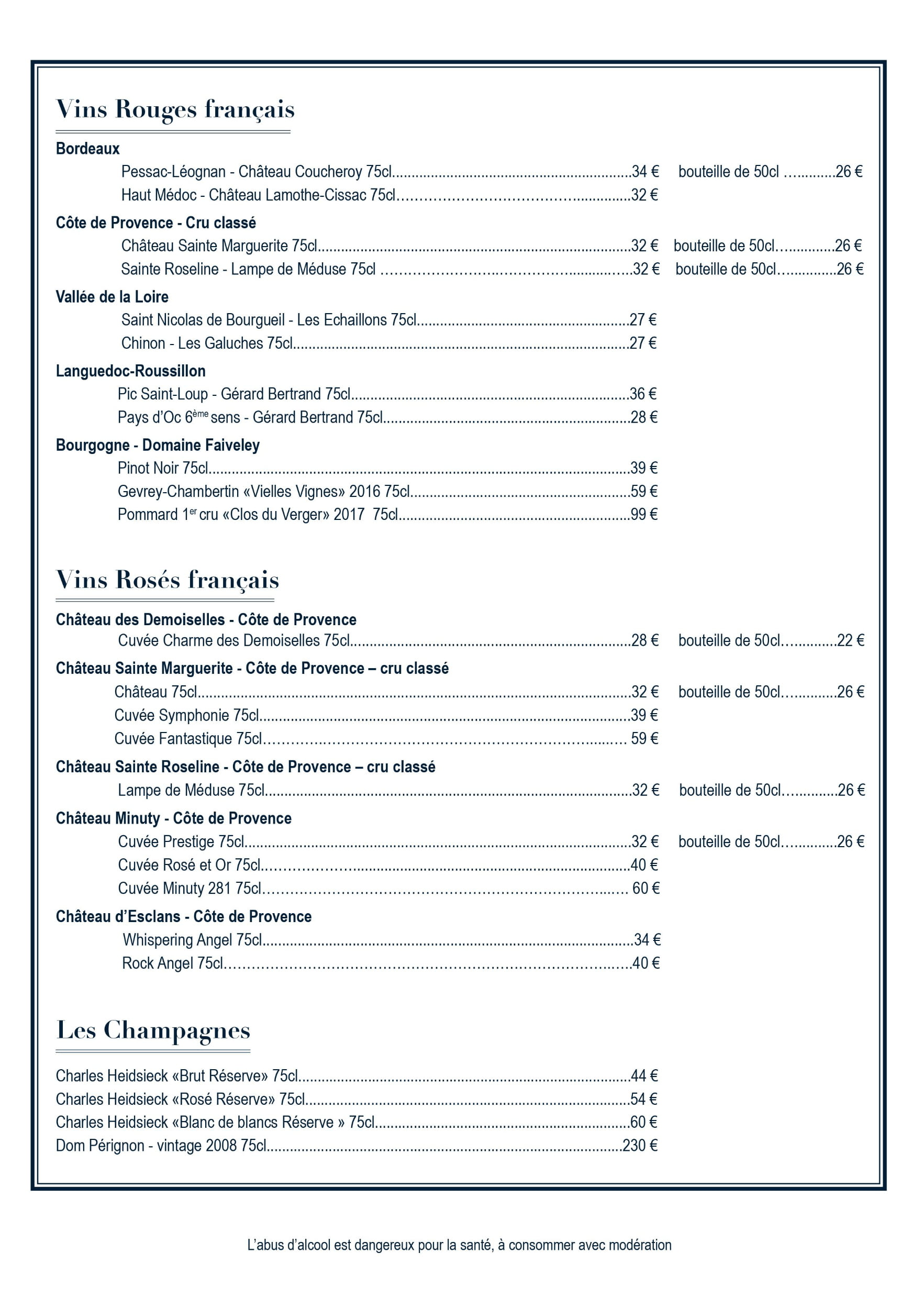 La Carte | Restaurantopatio.com